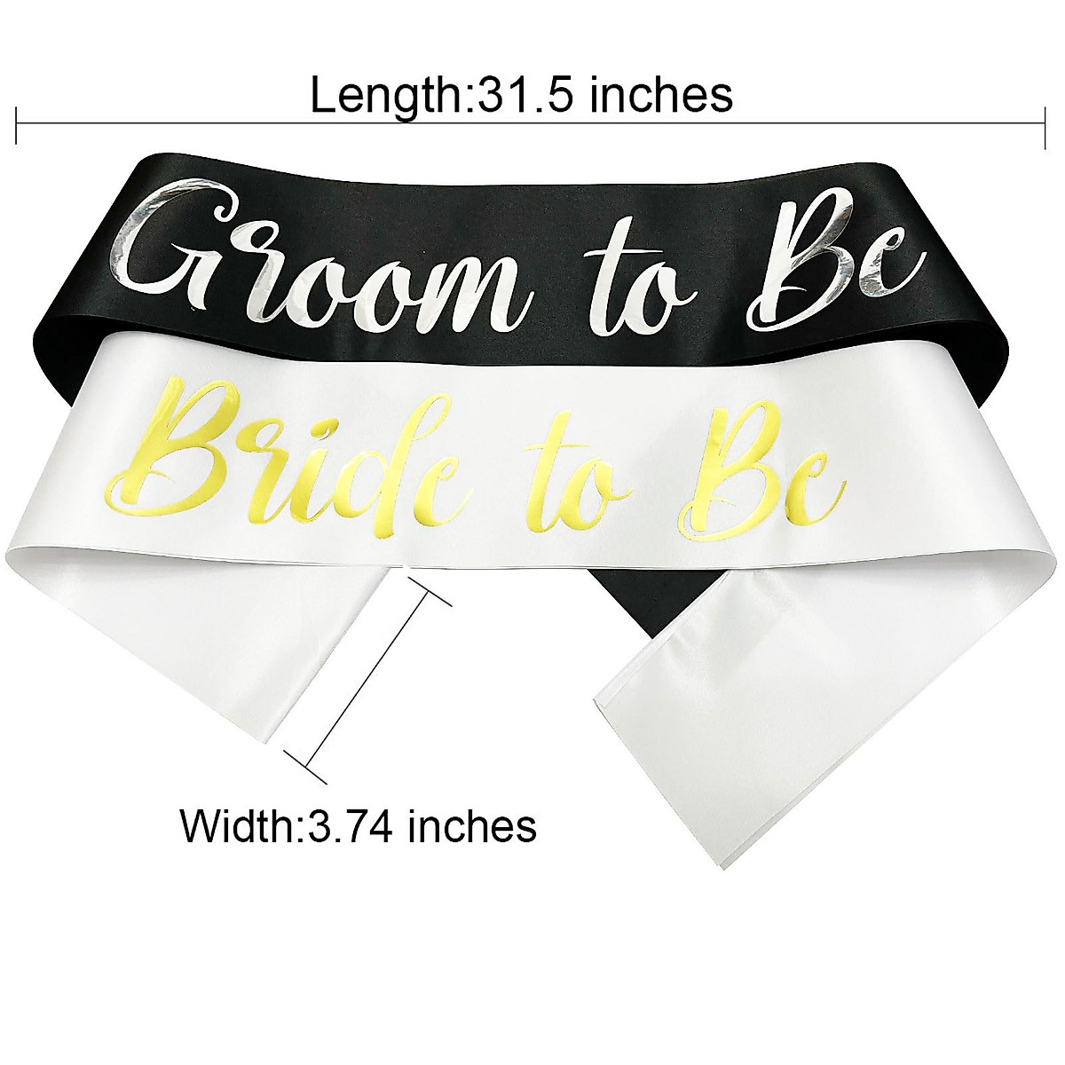 NAUXIUDSJS Bride to Be Sash and Groom to Be Sash, Bachelorette Party Supplies Engagement Party Favors, Bridal Shower Sashes Bachelor Decorations Just Married Gift Engaged Decor Accessories
