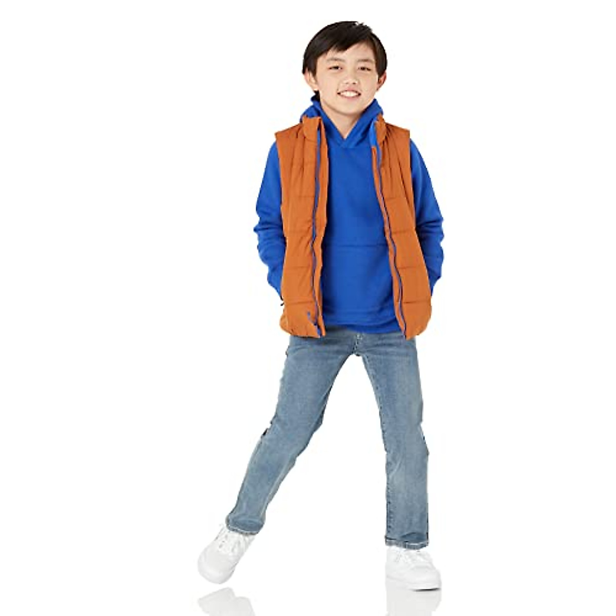 Amazon Essentials Boys' Fleece Pullover Hoodie Sweatshirts, White, X-Large