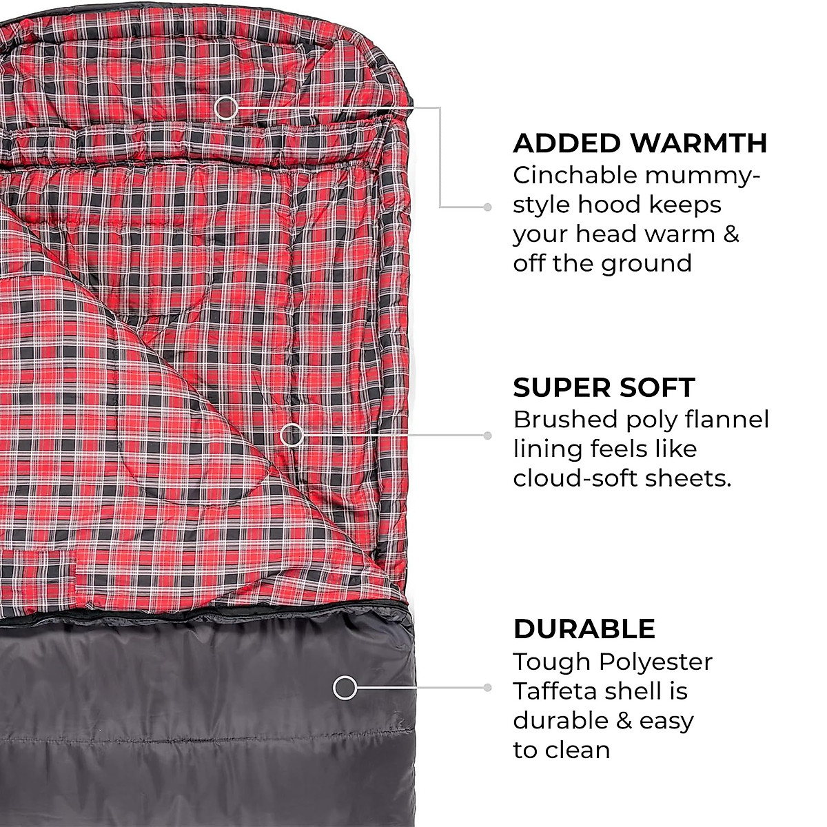 TETON Sports Celsius XXL 0 Degree Sleeping Bag with Compression Sack, Left Zipper, and SuperLoft Elite Material for Camping and Base Camp, Gray