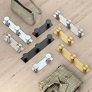 Gatco 1284 Modern Glam Double Hook, Chrome/Wall Mounted Two Hooks with 6.50" Mounting Base