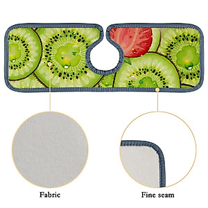 Kitchen Faucet Absorbent Mat 2 Pieces Summer Kiwi Fruit Faucet Sink Splash Guard Bathroom Counter and RV,Faucet Counter Sink Water Stains Preventer