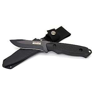 Lastworld 8" Defender Xtreme Hunting Knife with Sheath Black