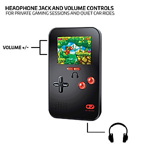 My Arcade Go Gamer Portable - Handheld Gaming System - 220 Retro Style Games - 16 Bit High Resolution - Battery Powered - Full Color Display - Volume Buttons - Headphone Jack - Black