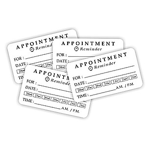 Appointment Reminder Cards - (Pack of 100) 3.5" x 2" White 14PT Cardstock Rounded Corner with Handmade Storage Box for Business Home Office Customer Service Meeting Day Date Time Planner