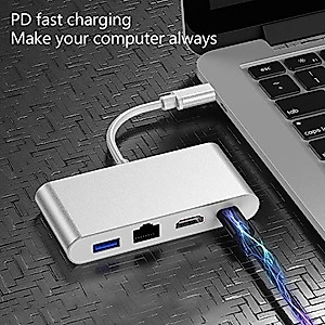 Leya-US Spare Part HW-TC42 4 in 1 Type-C/USB-C Multifunctional Extension HUB Adapter