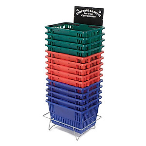 Good L Shopping Basket Stand with Black Sign