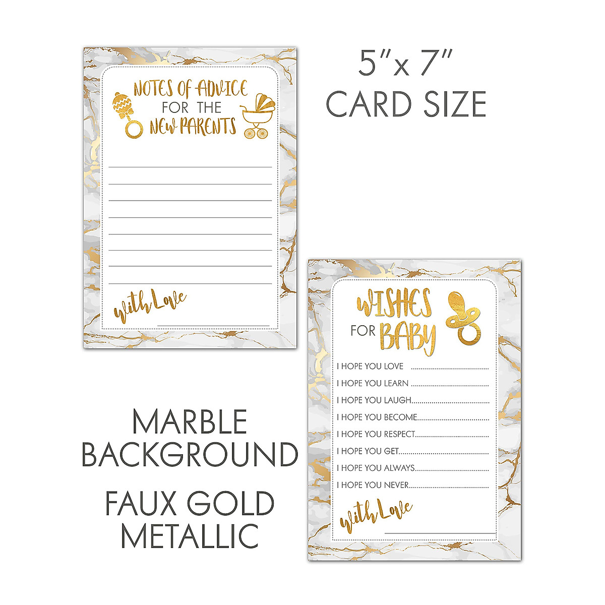 Baby Shower Notes for Mom | 20 Cards - Two Baby Shower Activities | Notes of Advice | Wishes for Baby | Baby Shower Activities | Baby Shower Games