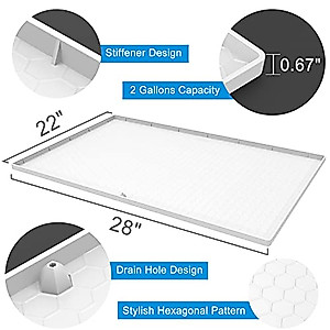 AECHY Under Sink Mat, 34" x 22" Silicone Under Sink Liner, Under Kitchen Sink Mat with Unique Drain Hole Design, Waterproof & Flexible Sink Mats for Kitchen, Bathroom and Laundry Room White