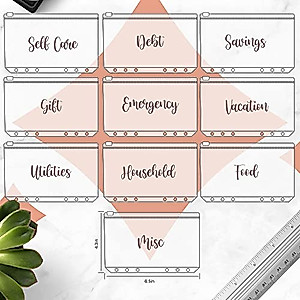 SOUL MAMA Budget Binder with Zipper Envelopes - Glitter Money Organizer for Cash, A6 Binder Cash Envelopes for Budgeting, Money Saving Binder & Pre-Printed Stickers for Christmas Gifts