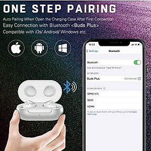 UrbanX Street Buds Plus for Samsung galaxys A12 Nacho - True Wireless Earbuds w/Hands Free Controls (Wireless Charging Case Included) - White