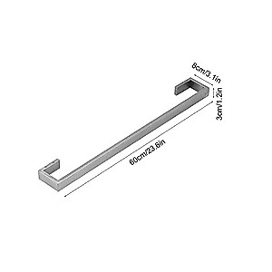 Eurollar 23.6in Towel Racks for Bathroom, Brushed 304 Stainless Steel Towel Rack Wall Mount, Hand Holder and Shelf for Bath Towels, MultiUse Bathroom Accessories, for Home, Kitchen