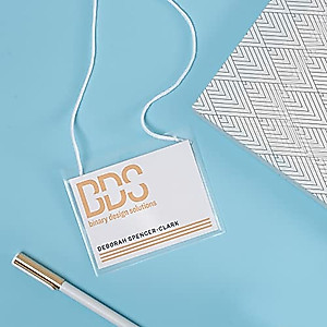 Avery 74459 Neck Hang Badge Holder w/Laser/Inkjet Insert, Top Load, 3h x 4w, White (Box of 100)