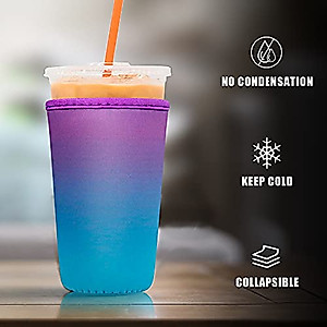 3 Pack Reusable Coffee Sleeves - Tall/Grande, Venti, Trenta - P.LOTOR Soft Cups - Iced Coffee Cozy Insulator - Neoprene Holder for Dunkin Donuts Coffee, McDonalds Coffee, Mccafe Coffee