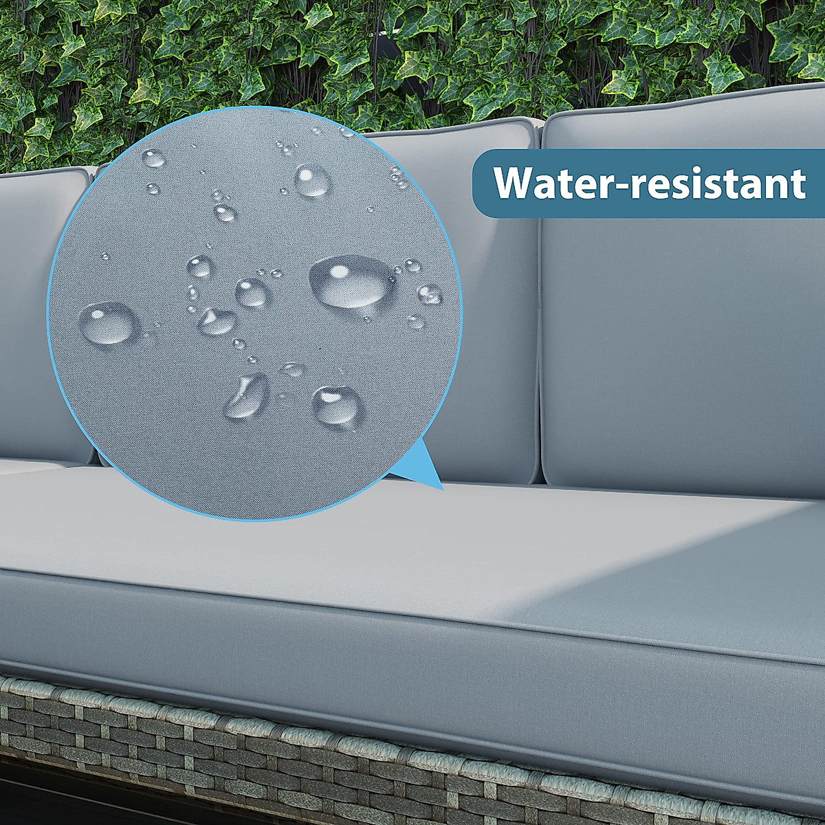 Brabrety 4 Pieces Outdoor Patio Furniture Sets,All-Weather PE Wicker Sectional Sofa Set with Retractable Table,Conversation Set for Backyard, Free Combination