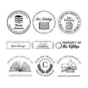 Custom Library Stamp, from The Library of Stamp, This Book Belongs to, Book Stamp