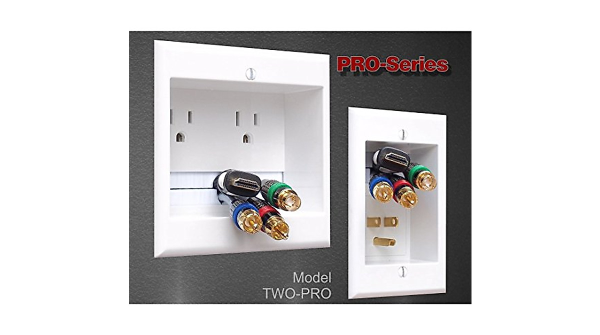 PowerBridge TWO-PRO-6 Dual Power Outlet Professional Grade Recessed In ...