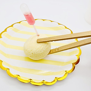 12pcs Bamboo Tongs, 7 Inch Reusable Bamboo Toast Tongs for Toast Bread Pickles Fruits Tea