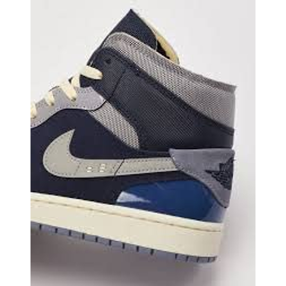 Jordan Men's 1 Mid SE Craft Sneaker, Obsidian/White-french Blue, 8