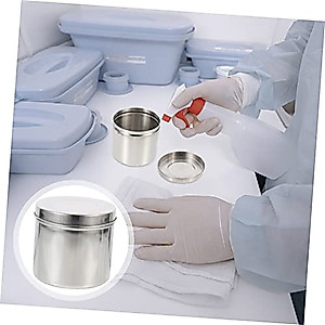 FOMIYES Ointment Jar Storage Jars with Lids Stainless Steel Containers with Lids Cotton Swabs for Makeup Cotton Swab Box Makeup Pot Jars Food Storage Canister Gauze Jar Cotton Balls Holder