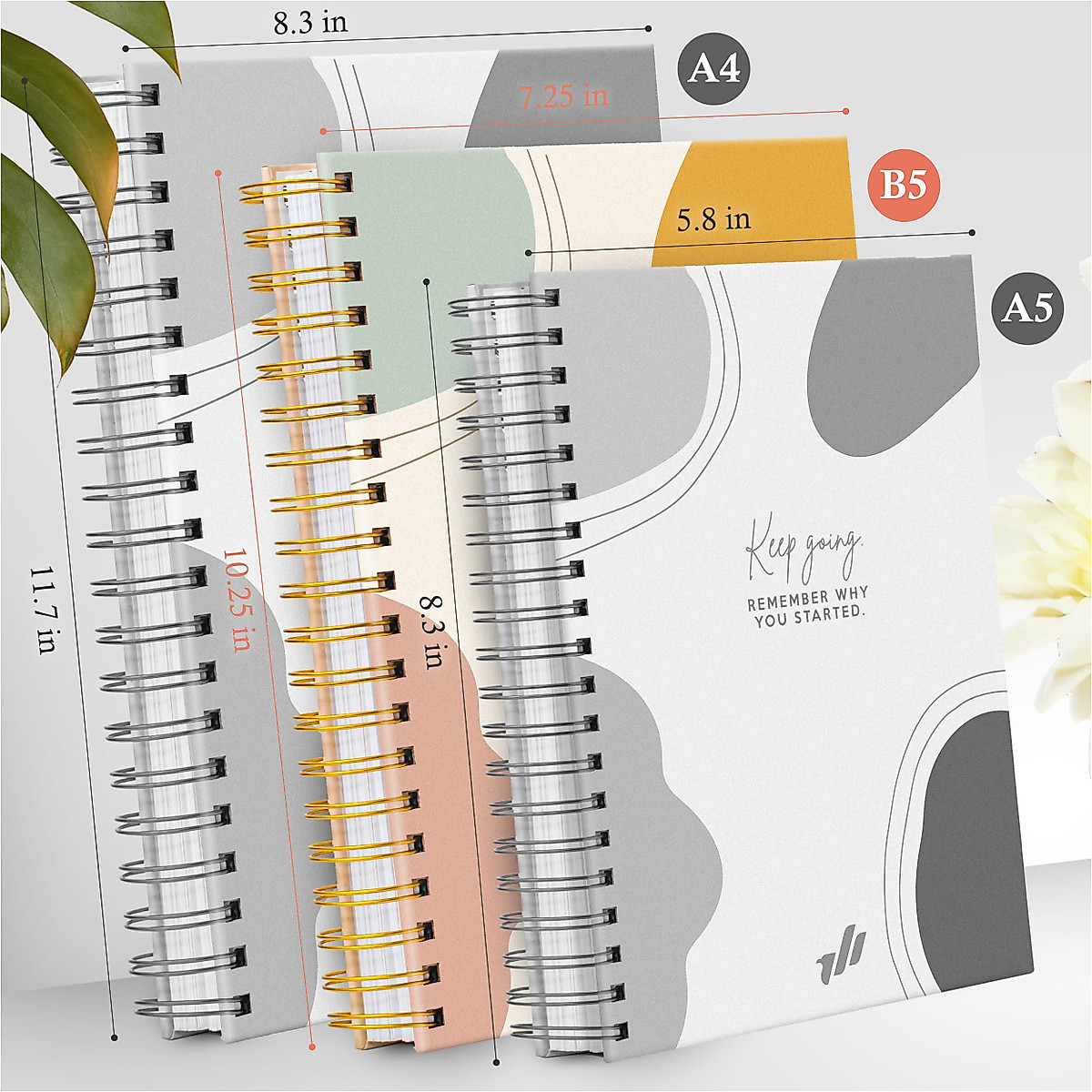 Only Zest Hardcover Spiral Journal, 10.25" x 7.25", 300 Pages Large College Ruled Notebook for Women, Ideal for Writing, Journaling, Note-Taking, Work, School
