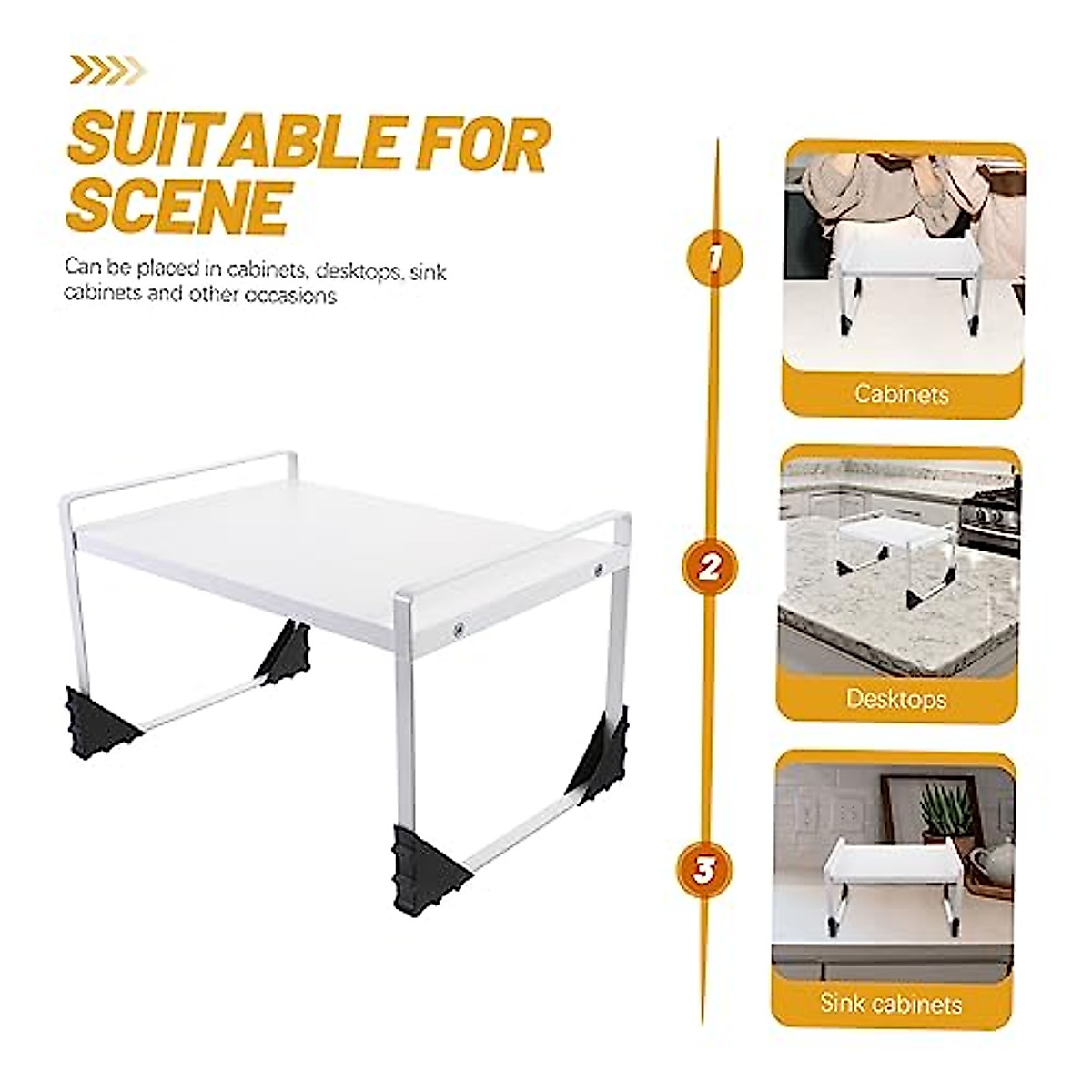 FONDOTIN Seasoning Rack Kitchen Supply Seasoning Shelf Countertop Rack Storage Shelf Multi-purpose Shelf Punch-free Rack Desktop Rack multipurpose white carbon steel cabinet shelf