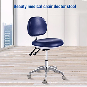 SFKLYU Ergonomic Dentist Chair Adjustable Dental Medical Chair Dentist Doctor's Stool with Backrest PU Leather,B,M