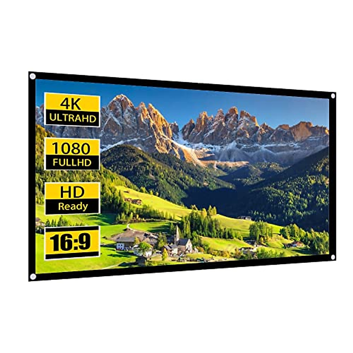 60" Projector Screen, 60inch Small 16:9 HD Foldable Anti-Crease Video Projection Screen, Portable 4:3 Outdoor Indoor Home Theater Movie Projector Curtain Fit for Party Camping Movie Bedroom