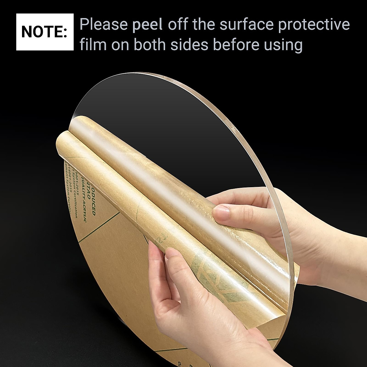 2 Pieces 1/8" Round Plexiglass Sheet, 10 Inch Diameter Clear Acrylic Circle, Round Cake Disk Acrylic Sheet, Plexiglass Table Top, Round Acrylic Backdrop