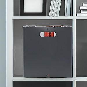 Drephia 4-Pack Foldable Cube Storage Bins, Collapsible Plastic Storage Cubes Bin, Gray