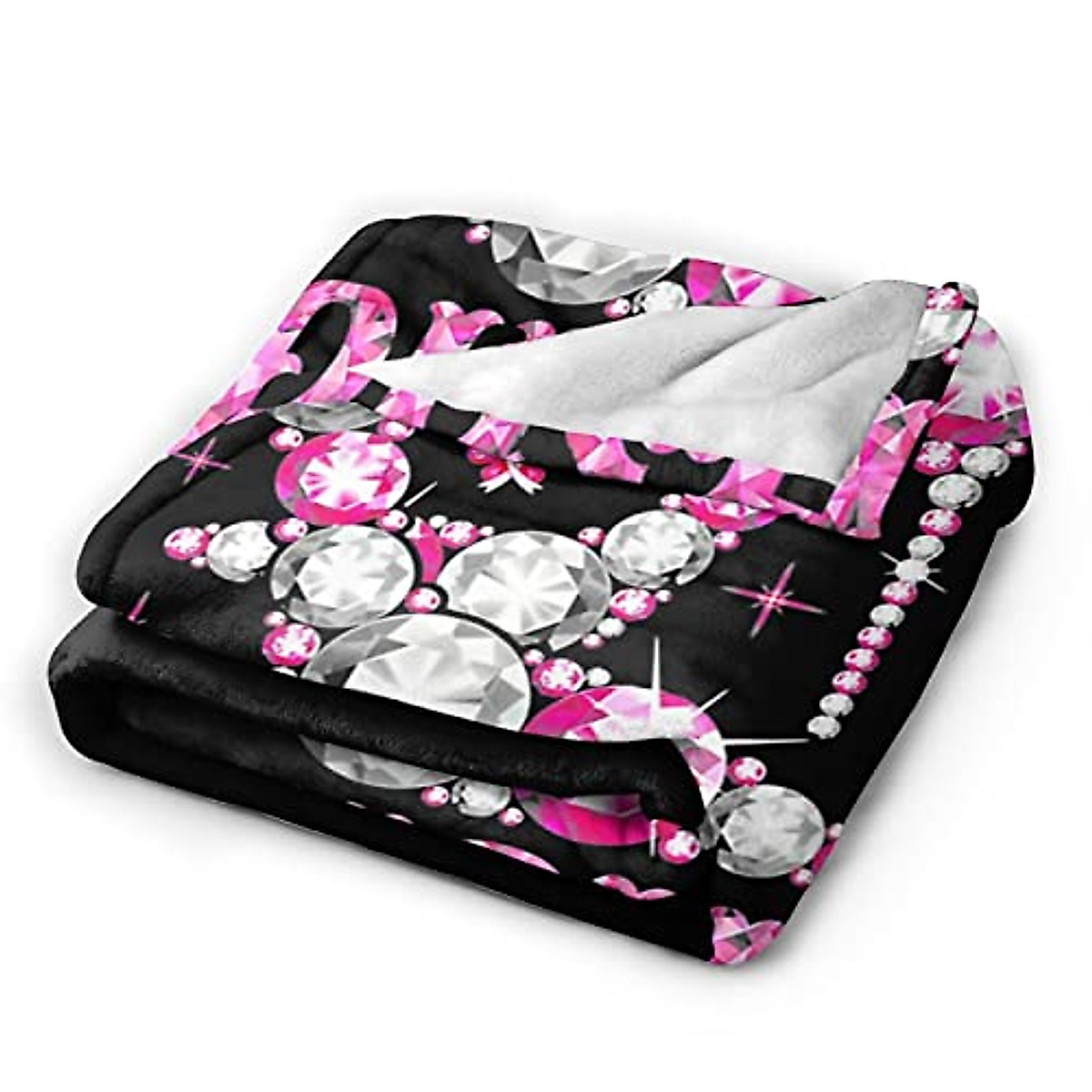 Crush Breast Cancer Awareness Flannel Blanket Ultra Soft Micro Fleece Throw Blankets Warm Air Conditioning Lightweight Bedding for Sofa Couch Chair All Season