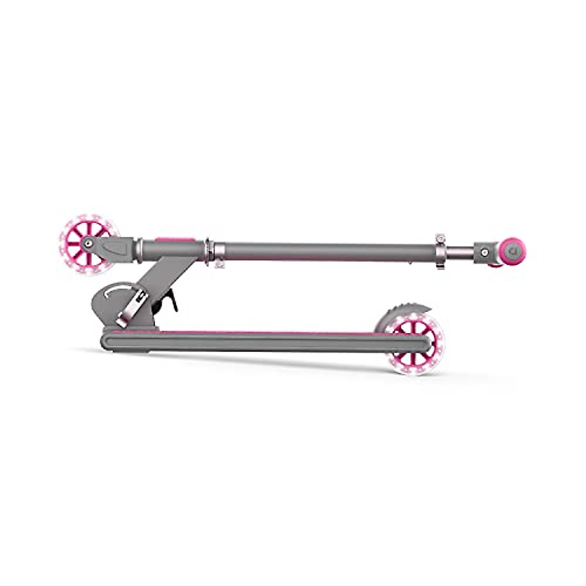Jetson Scooters - Leo Kick Scooter (Pink) - Collapsible Portable Kids Push Scooter - Lightweight Folding Design with High Visibility RGB Light Up LEDs Wheels and Adjustable Height Handlebars