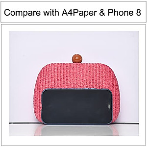 Womens Straw Clutch Bag Modern Evening Bag for Special Date and Beach Crossbody Bag
