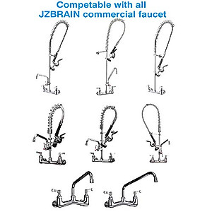 JZBRAIN Installation Kit for Wall Mount Faucet Backsplash Mounted 90 Degree Elbow Adapter Set for Faucets Mounting Stainless Steel Commercial Kitchen Prep & Utility Sink