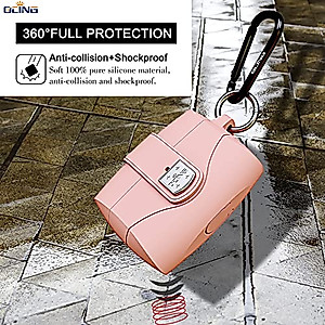 OCING 5 in One Airpods Pro Case Cover with Secured Lock (Designed in Oct. 2022), 360° Full Body Protective Case for Airpod Pro 2019 with Keychain, Supports Wireless Charging (Pink)