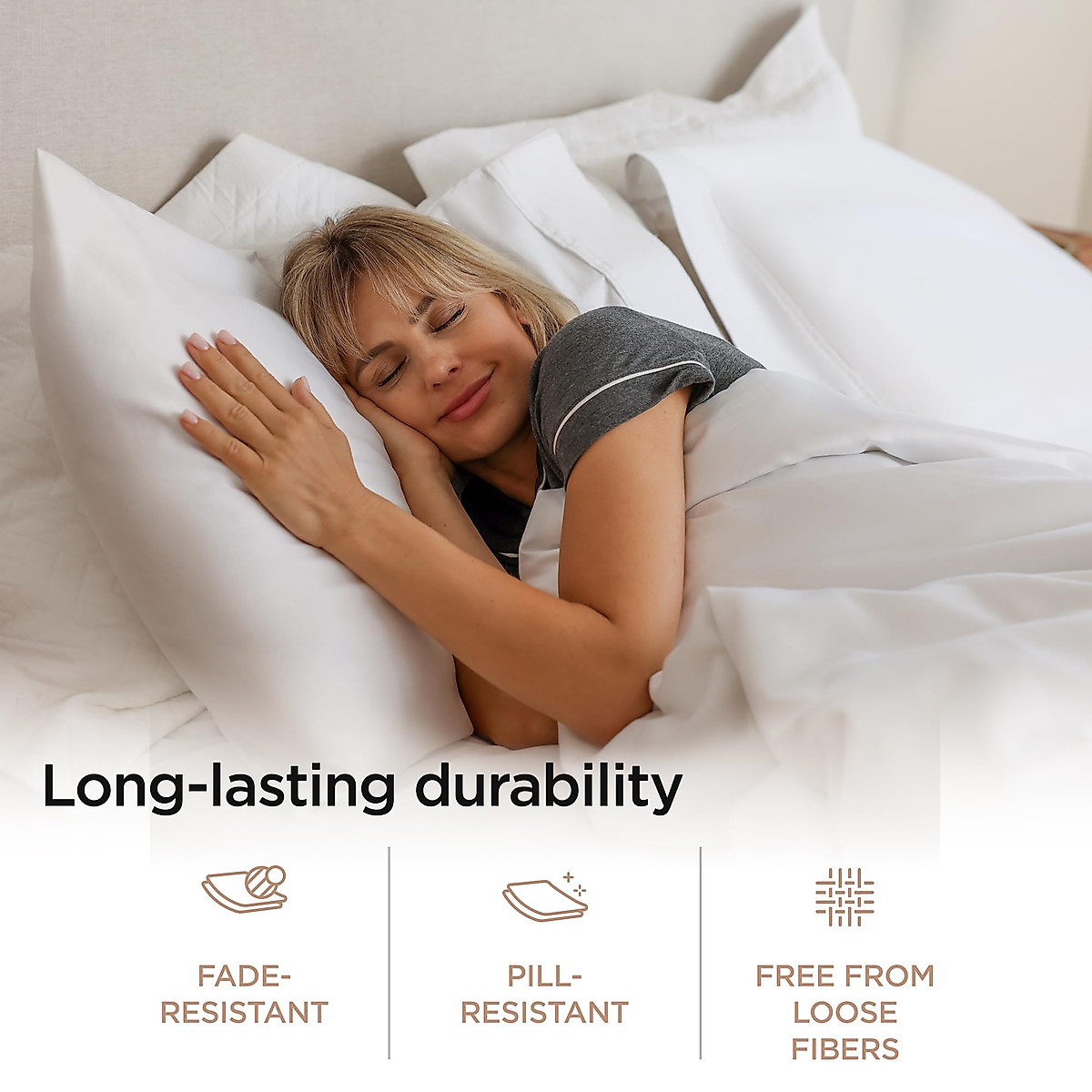 Threadmill Egyptian Cotton Queen Sheet Set | 100% Certified Egyptian Cotton Sheets for Queen Size Bed | Queen Bed Sheets Set with Snug Fit 16" Deep Pocket | Soft Cooling Sateen Bedding Set | White