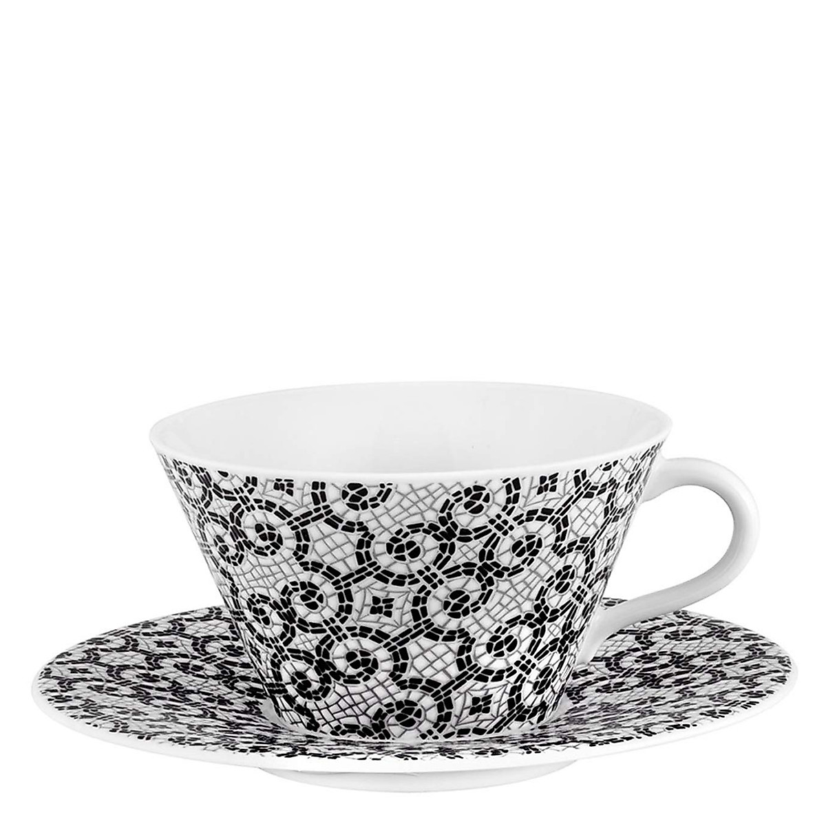 Vista Alegre Porcelain Portuguese Cobblestone Tea Cups & Saucers Set of 2