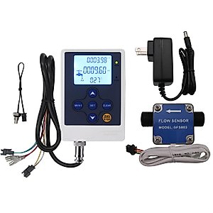 DIGITEN G1/2" Male Oil Fuel Gasoline Diesel Milk Water Liquid Gear Flow Sensor Meter + Digital Display Flowmeter Quantitative Controller Counter
