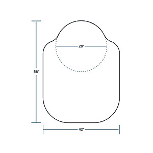 Evolve Modern Shape 42"x 56" Clear Office Chair Mat with Lip for Low and Medium Pile Carpet, Made in The USA by Dimex, C5D5001J