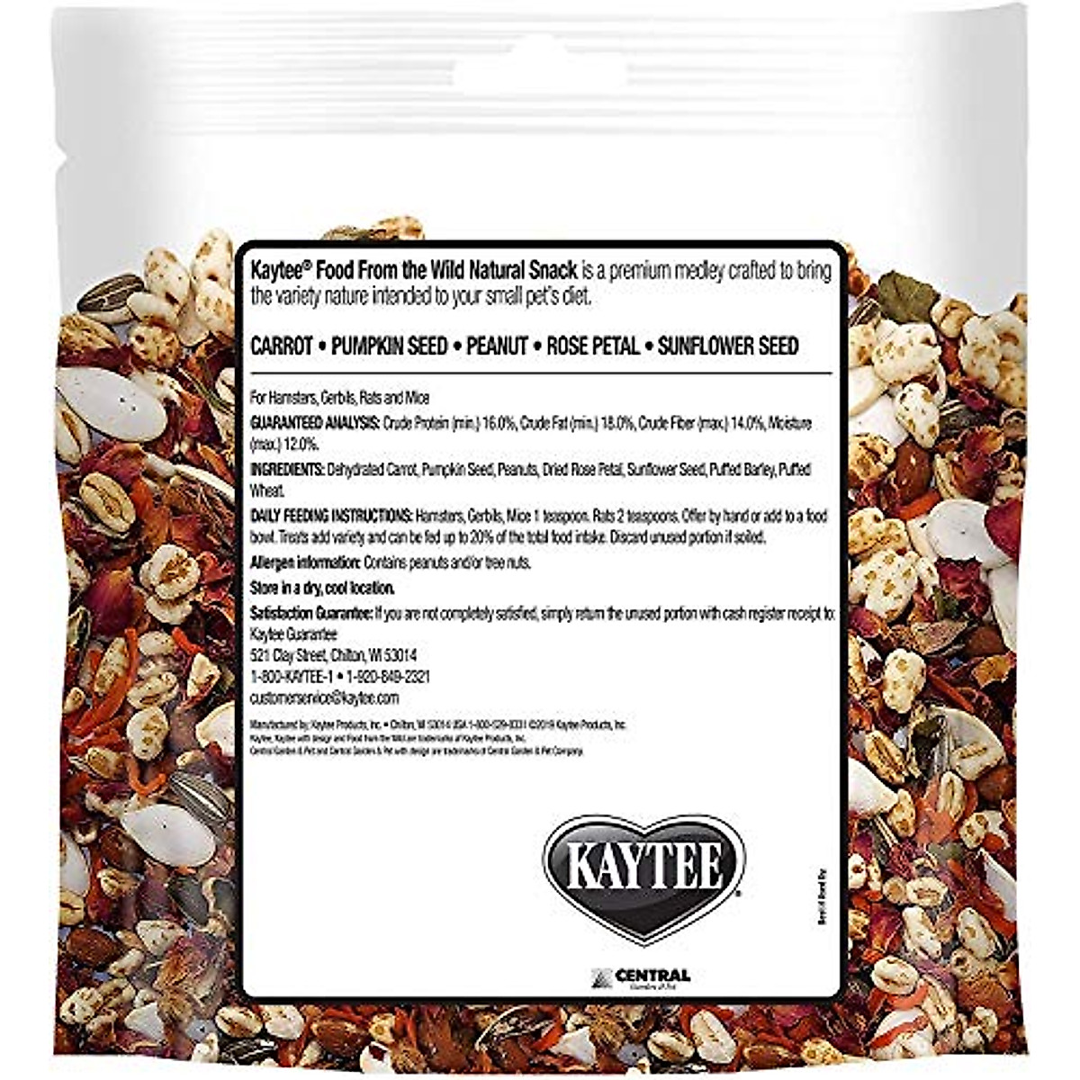 Kaytee 3 Pack of Food from The Wild Natural Snack, 2 Ounces Each, Foraging Treat for Hamsters, Gerbils, Rats and Mice