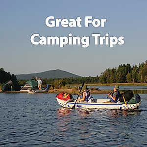 Sea Eagle 370K Pro 3-Person Inflatable Outdoor Water Sports Kayak Canoe Boat with Paddles, Adjustable Seats, Foot Pump, and Carrying Bag, White