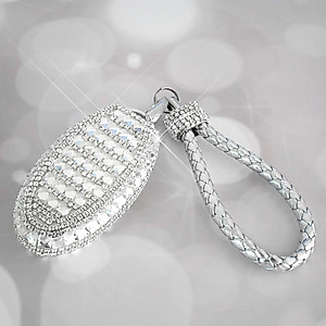 GeeGeeTop Car Key Case Key Shell Fob Key Cover Key Chain Lady Ring with Bling Diamond Crystals For Nissan Rogue Altima Maxima Infiniti Q50 60 Versa 2/3/4/5-Buttons Keyless Entry Remote Control Smart