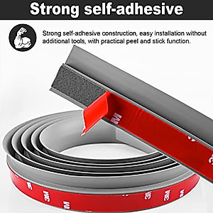 10Ft Carpet Floor Transition Strip, Self Adhesive Floor Edging Trim Strip, PVC Threshold Cover for Doorway, Floor Divider Strip Suitable for Threshold Transitions with a Height Less Than 5 mm - Gray