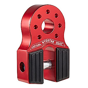 JIEDA Aluminum Flatlink Winch Shackle Mount Assembly for Tow Haul Truck, ATV UTV Winch Lines Winch Hook Red 6042