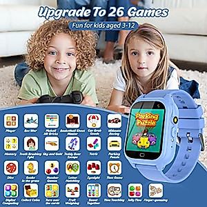 Ralehong Kids Smart Watch Boys | Swim-Grade Waterproof | 26 Games | Pedometer | HD Camera | Music Player | Flashlight for 3-12 Year Old Boys