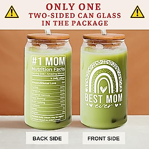 Gifts for Mom from Daughter Son - Mom Gifts for Christmas, Mom Christmas Gifts, Christmas Gifts for Mom - Mom Birthday Gifts, Birthday Gifts for Mom - Mother Gifts, New Mom Gifts for Women - Can Glass