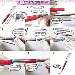 FUNSHOWCASE Floating Liquid Sand Ballpoint Pens Set 40-kit 30 Empty Tube Glitter Pen with 10 Replaced Black and Blue Refills