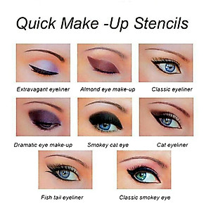Booge 4 Sheets Multifunctional Eye Makeup Aid Card, Reusable Eyeliner Stencils Eyeshadow Eyeliner Eyebrow Template Makeup Card for Eyeliner Eyeshadow Eyebrow Extensions
