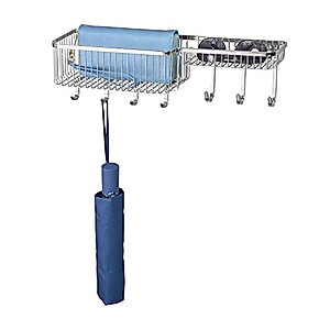 iDesign York Lyra Wall Mount Entryway Basket Organizer - Chrome