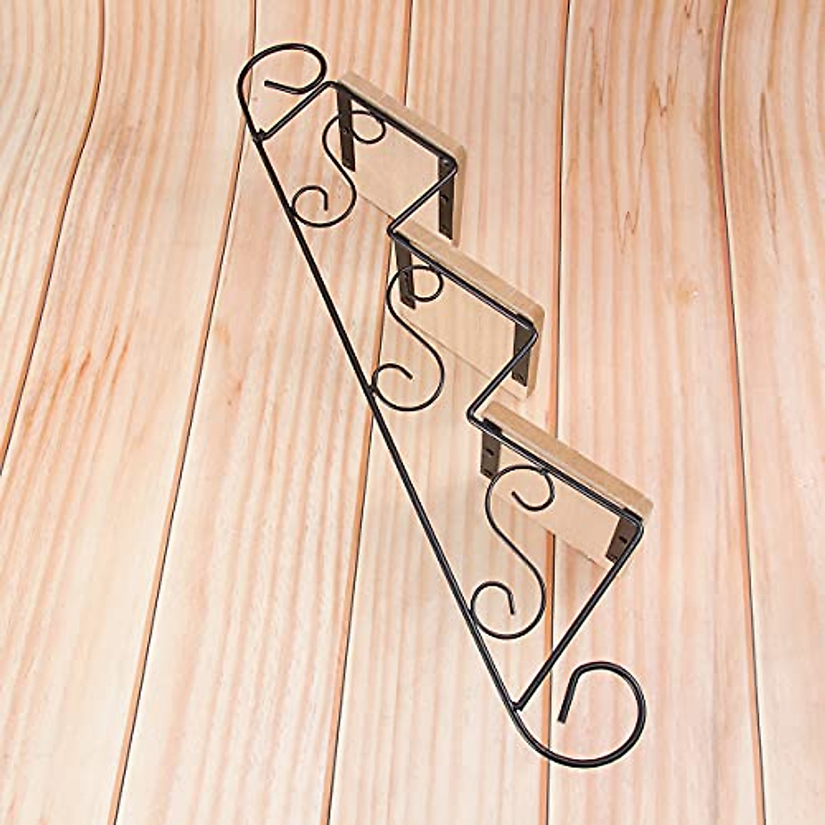 VORCOOL Vintage Floating Shelves Wall Mounted Shelf Wood Look Accent Furniture with Metal Frame for Hallway Entryway Living Room Bedroom Bathroom Kitchen