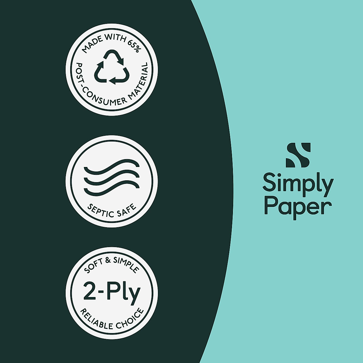 Simply Paper 2-Ply Bath Tissue – Unscented, Septic Safe Toilet Paper Rolls – 24 Pack Soft Toilet Paper Made in USA – 400 Sheets Per Roll, 24 Pack